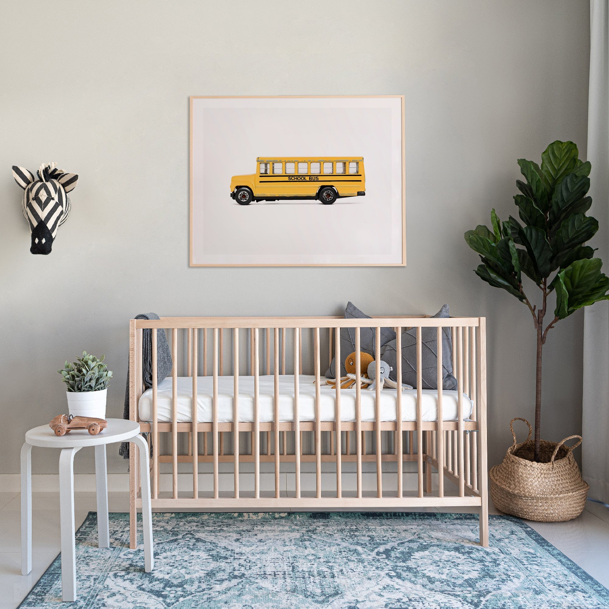 Yellow School Bus Kids Wall Art